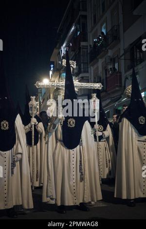 Virgen de la Macarena in the Holy Week procession through the streets ...
