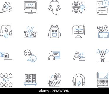 Training students outline icons collection. Train, Students, Instruct ...