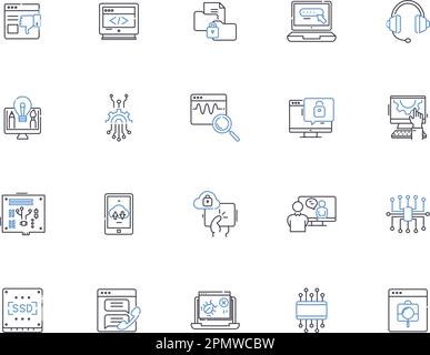 DevOps outline icons collection. automation, collaboration, agile ...