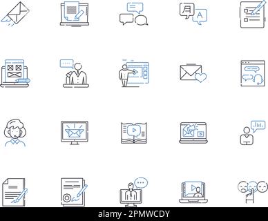 Messaging outline icons collection. Texting, Chatting, Messaging ...