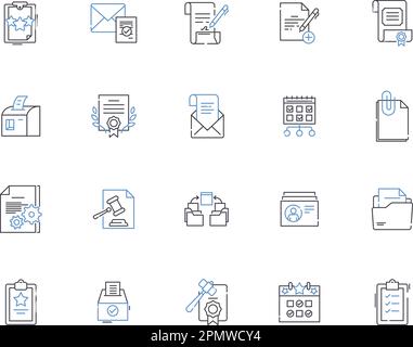 Planning outline icons collection. Scheme, Arrangement, Program, Design ...