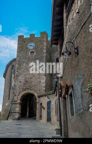 At Capalbio, Italy, On december 2019, medieval walls and gate to the ...