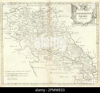 NORTHAMPTONSHIRE by ROBERT MORDEN from Camden's Britannia 1695 old ...