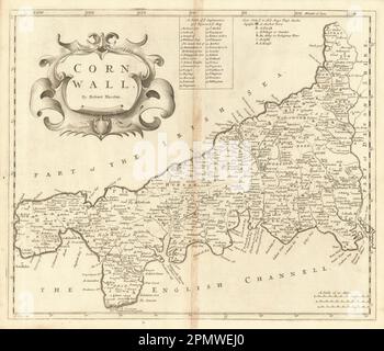 CORNWALL by ROBERT MORDEN from Camden's Britannia 1722 old antique map ...