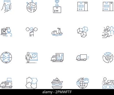 Distribution outline icons collection. Distribution, Spread, Allocation ...