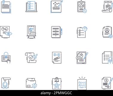 Documents outline icons collection. Files, Records, Papers, Forms ...