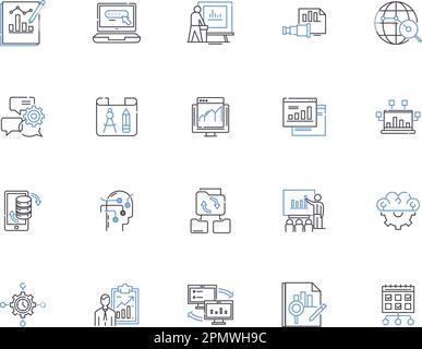 Diagrams line icons signs set. Design collection of Graphs, Charts ...
