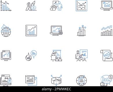 Geospatial analysis line icons collection. Cartography, GIS, Mapping ...