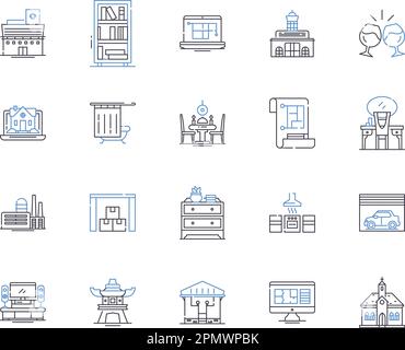 Remodeling and renovation outline icons collection. Remodelling ...