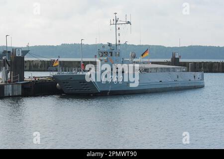 Landing Craft LACHS of the German Navy moored at the Eckernförde Naval ...
