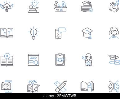 Learning outline icons collection. Instruction, Education, Enrichment ...