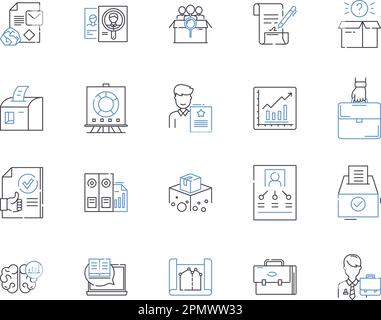 Office documentation outline icons collection. Office, Documentation ...