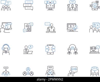 Speech outline icons collection. Speaking, Oratory, Reciting, Rhetoric ...