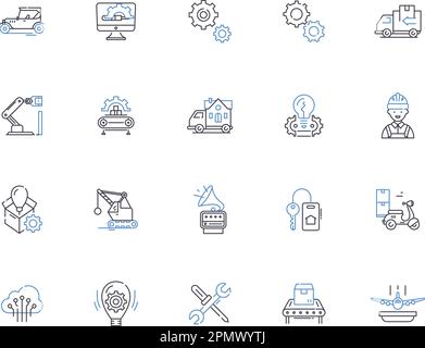 Mechanics outline icons collection. Mechanics, Repair, Motor ...