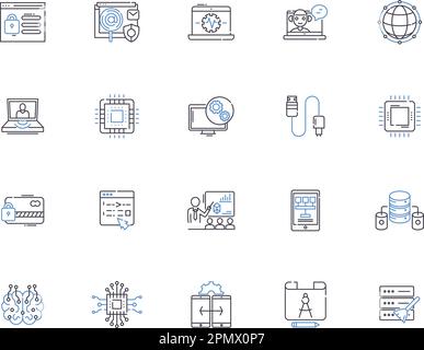 DevOps outline icons collection. automation, collaboration, agile ...