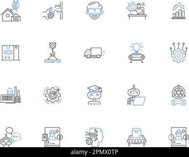 Analytical instruments line icons collection. Spectrometry ...