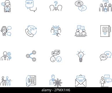 AI assistance outline icons collection. Artificial, Intelligence ...