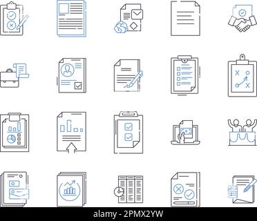 Agency practice line icons collection. Strategy, Creativity ...