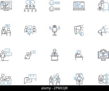 Speech outline icons collection. Speaking, Oratory, Reciting, Rhetoric ...