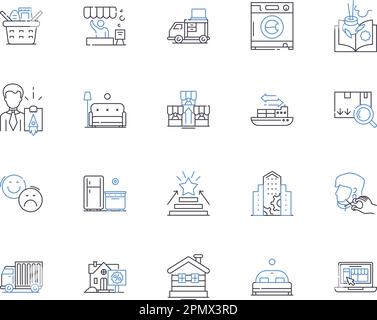 Community centers outline icons collection. Community, Centers ...