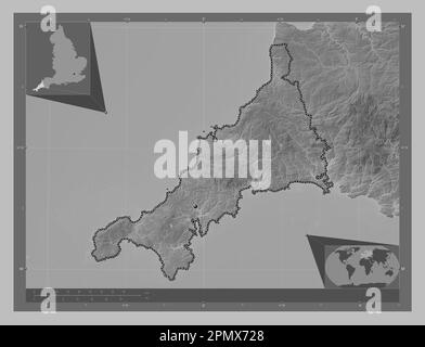 Cornwall, administrative county of England - Great Britain. Colored ...