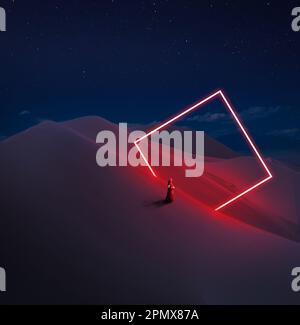glowing geometric background neon light flare blue Stock Photo - Alamy