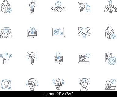 Idea generation outline icons collection. Ideas, Generation ...