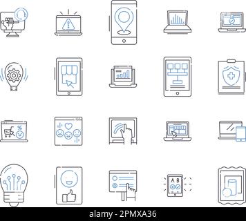 DevOps outline icons collection. automation, collaboration, agile ...
