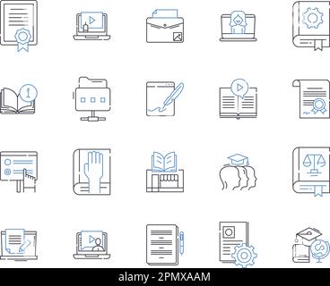 Higher education line icons collection. Learning, Degree, Graduation ...