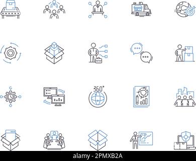 Distribution outline icons collection. Distribution, Spread, Allocation ...