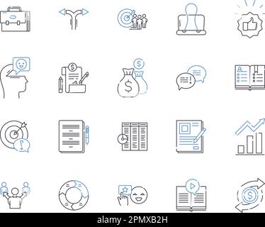 microfinance outline icons collection. Microfinance, Banking, Credit ...