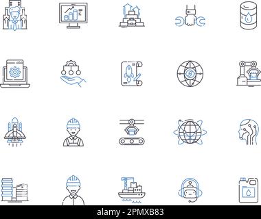Analytical instruments line icons collection. Spectrometry ...