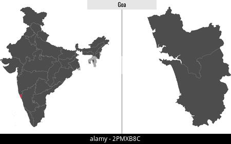 Location map of Goa is a state of India with neighbour state and ...