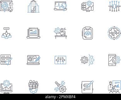 Diagrams line icons signs set. Design collection of Graphs, Charts ...