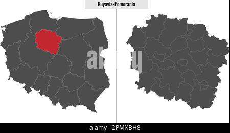 map of Pomerania voivodship province of Poland and location on Polish ...