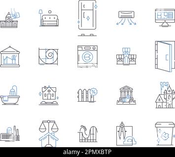 Remodeling and renovation outline icons collection. Remodelling ...