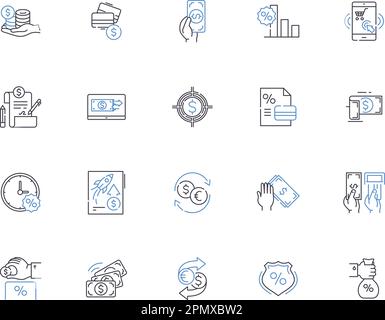 Sales system outline icons collection. Sale, System, Automated, Process ...