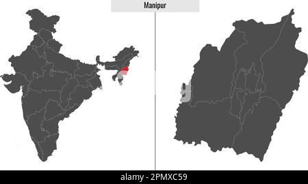 Manipur map of Indian state. Manipur map vector illustration. Manipur ...