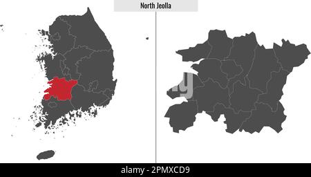 map of South Jeolla state of South Korea and location on Korean map ...