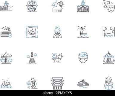 History outline icons collection. Past, timeline, ancient, events ...