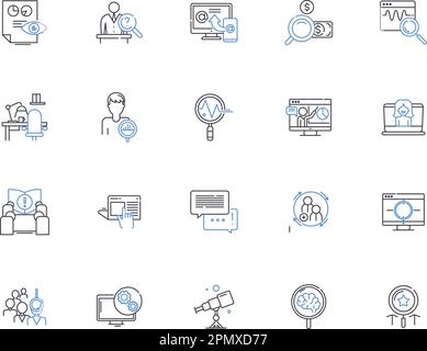 Research outline icons collection. Research, Investigation, Exploration ...