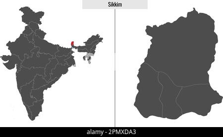 administrative and political map of indian state of Assam, india Stock ...