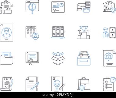 Office documentation outline icons collection. Office, Documentation ...