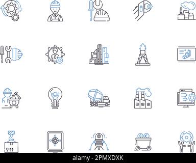 Analytical instruments line icons collection. Spectrometry ...