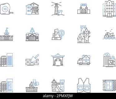 Proptech outline icons collection. Proptech, Real Estate, Innovation ...