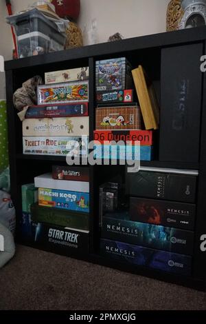 Ikea Kallax storage solution for board game collection Stock Photo - Alamy