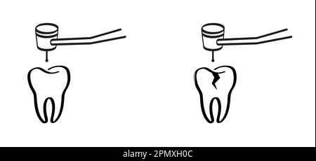 Dentist drill or dental drill for dental clinic. Cartoon tooth with ...