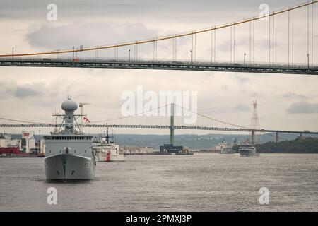 Ships departing Halifax during Operation Nanook 2022 including HDMS ...