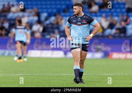 Tom Lambert of the Waratahs warms up before the Super Rugby Pacific match between the Waratahs ...
