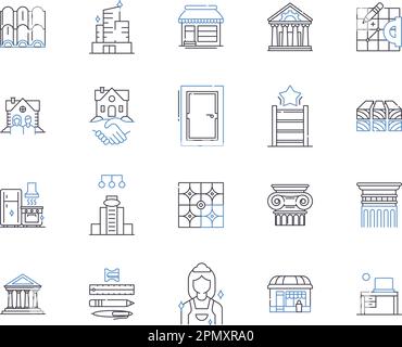 Remodeling and renovation outline icons collection. Remodelling ...